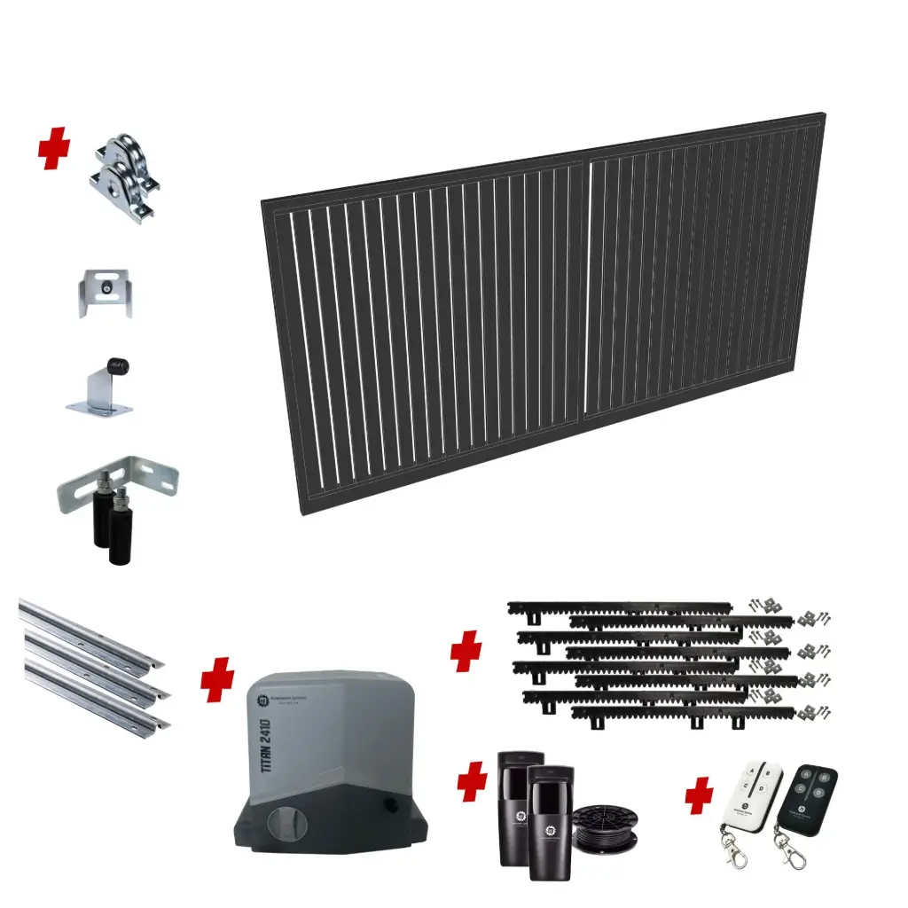 Custom Vertical Slat Sliding Gate (Aluminium) With Hardware and ...